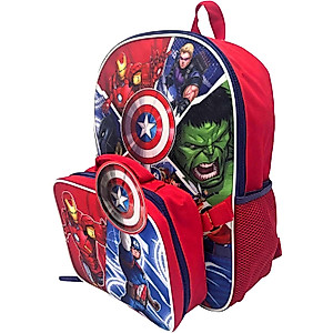 Fast Forward Kid's Licensed POP-OUT 16" Backpack With Lunch Box Combo Set (Avengers)