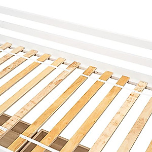 Bellemave Daybed with Two Storage Drawers Wood Day Bed, Sofa Bed Frame with Storage Drawers Daybed Couch with Storage Bed for Living Room Bedroom （White）…