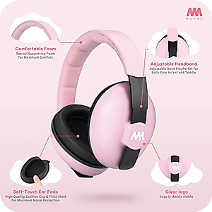 Mumba Baby Ear Protection Noise Cancelling Headphones for Babies and Toddlers Baby Earmuffs - Ages 3-24+ Months