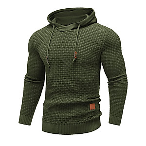 COOFANDY Men Fashion Hoodie Slim Fit Long Sleeve Polo Pullover Casaul Sweatshirt Army Green