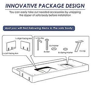 Giantex Convertible Futon Sofa, Modern 3 Seat Sofa Bed with USB and Power Strip, Folding Loveseat, Linen Fabric Lounge Couch for Apartment Dorm, Easy Assembly (Blue)