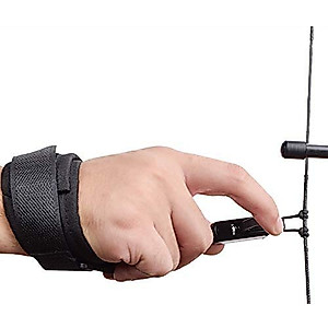 Archery Compound Bow Release Aid Trigger Caliper Shooting Camo/Black Design - Adjustable Black Wrist Strap (Pack of 1)