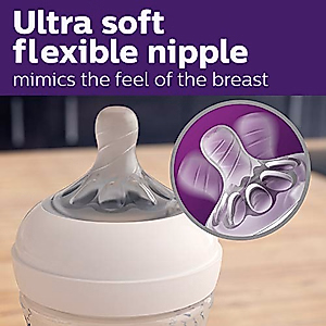 Philips AVENT Natural Baby Bottle, Clear, 4 Oz