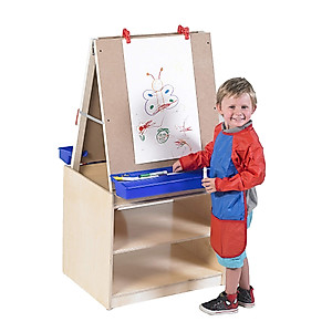 Children's Factory ANG1190 2-Station Art Center, Kids Art Easel & Storage Unit, Toddler Classroom Furniture & Organization for Homeschool/Playroom/Daycare/Preschool