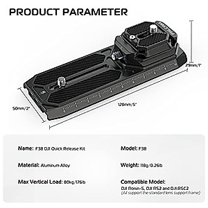 ULANZI FALCAM F38 Camera Quick Release System with 38mm Anti-Deflection QR Plate for DJI Ronin-S, DJI RS2, DJI RSC2, Support The Standard Lens Support Frame