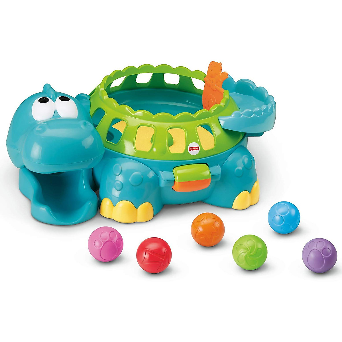 Fisher-Price Baby Crawling Toy, Poppity Pop Musical Dino Ball-Popper with Sounds for Infants Ages 6+ Months, Blue