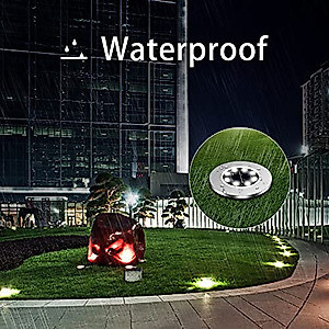 12Pcs Solar Ground Lights Outdoor Waterproof Solar Outdoor Lights,8LED Underground Light Solar Outdoor Lights Landscape Solar Garden Lights In-Ground Lights for Pathway,Yard,Lawn,Driveway White