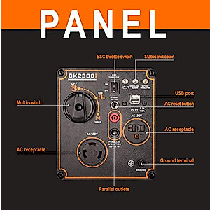 GENKINS 2300 Watt Portable Inverter Generator Ultra Quiet Gas Powered RV Ready CARB EPA Complied Ship to 50 States & Puerto Rico