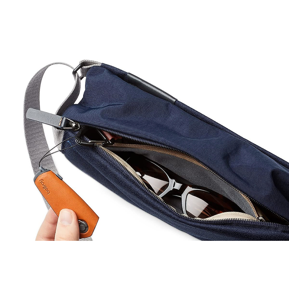 Bellroy Mini Sling Slim Shoulder Bag for Men and Women, Lightweight, Water Resistant, Multiple Organisation Compartments - Navy
