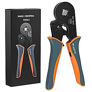 Wire Ferrule Crimping Tool, Preciva AWG 28-5 (0.08-16mm²) Square Jaw Wire Crimping Pliers Self-Adjustable Ratchet Ferrule Terminals Crimper for Wire Terminals Cables End-sleeves