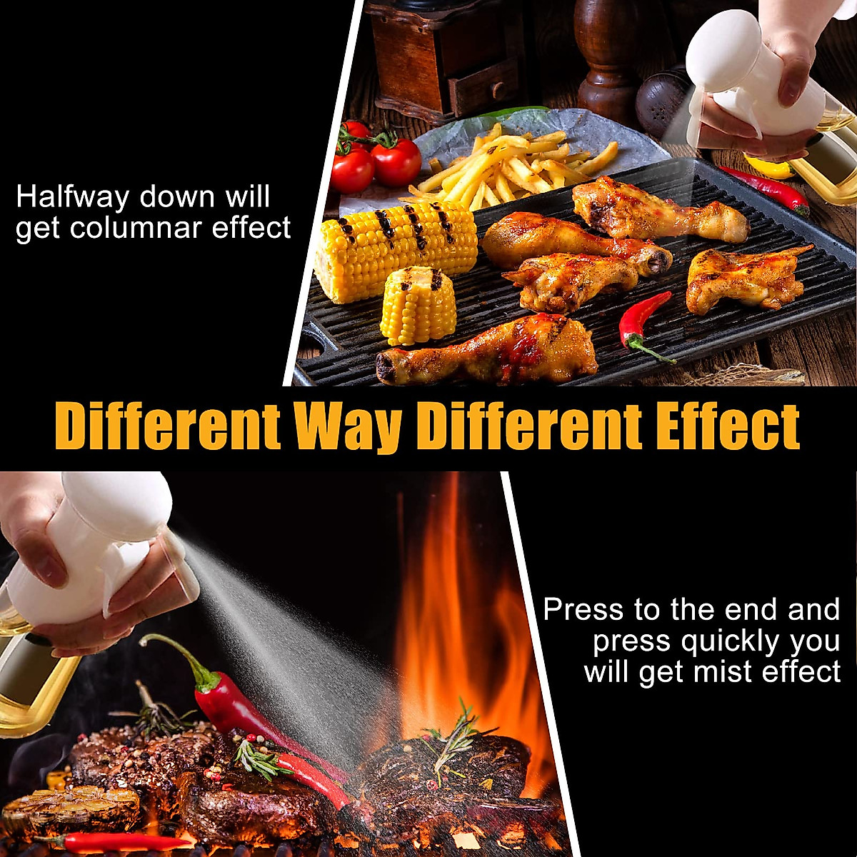 Olive Oil Sprayer for Cooking, 180ml Oil Spray Bottle Mister - Food Grade Oil Vinegar Spritzer Sprayer Dispenser Bottles Gadgets for Cooking, Kitchen, Air Fryer, Salad, Baking, Grilling, Frying (6 oz)