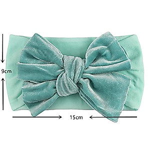 Infant Toddler Girls Headwear Accessories Kids Velvet Hair Bow Headband Band Baby Care Handmade (Yellow, One Size)