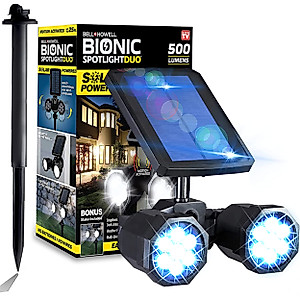 Bell+Howell Bionic Spotlight Duo Deluxe Solar Lights: Effortless Outdoor Illumination, Motion Sensor, Super Bright LEDs, Waterproof Landscape Lights for Patio, Yard, Garden- No Batteries Required!