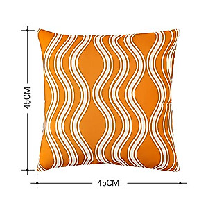 Outdoor Waterproof Throw Pillow Covers, Outdoor Patio Pillows Waterproof, Geometric Pillowcases, Waterproof Cushion Cover, Outdoor Pillow for Patio Furniture Outdoor Sun Umbrella Garden Sofa (Orange)