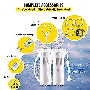 VEVOR Commercial Flake Ice Machine, 132LBS/24H Snow Flake Ice Maker with 66LBS Storage for Seafood Restaurant, Stainless Steel Construction, Quiet Operation, Auto Clean, Air Cooling