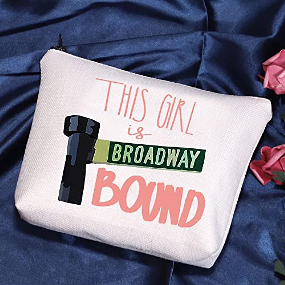 POFULL Musical Theatre Student Performer Gift Drama Gift for Daughter Broadway Gift This Girl is Broadway Bound Zipper Pouch Bag (This Girl is Broadway Bound bag)