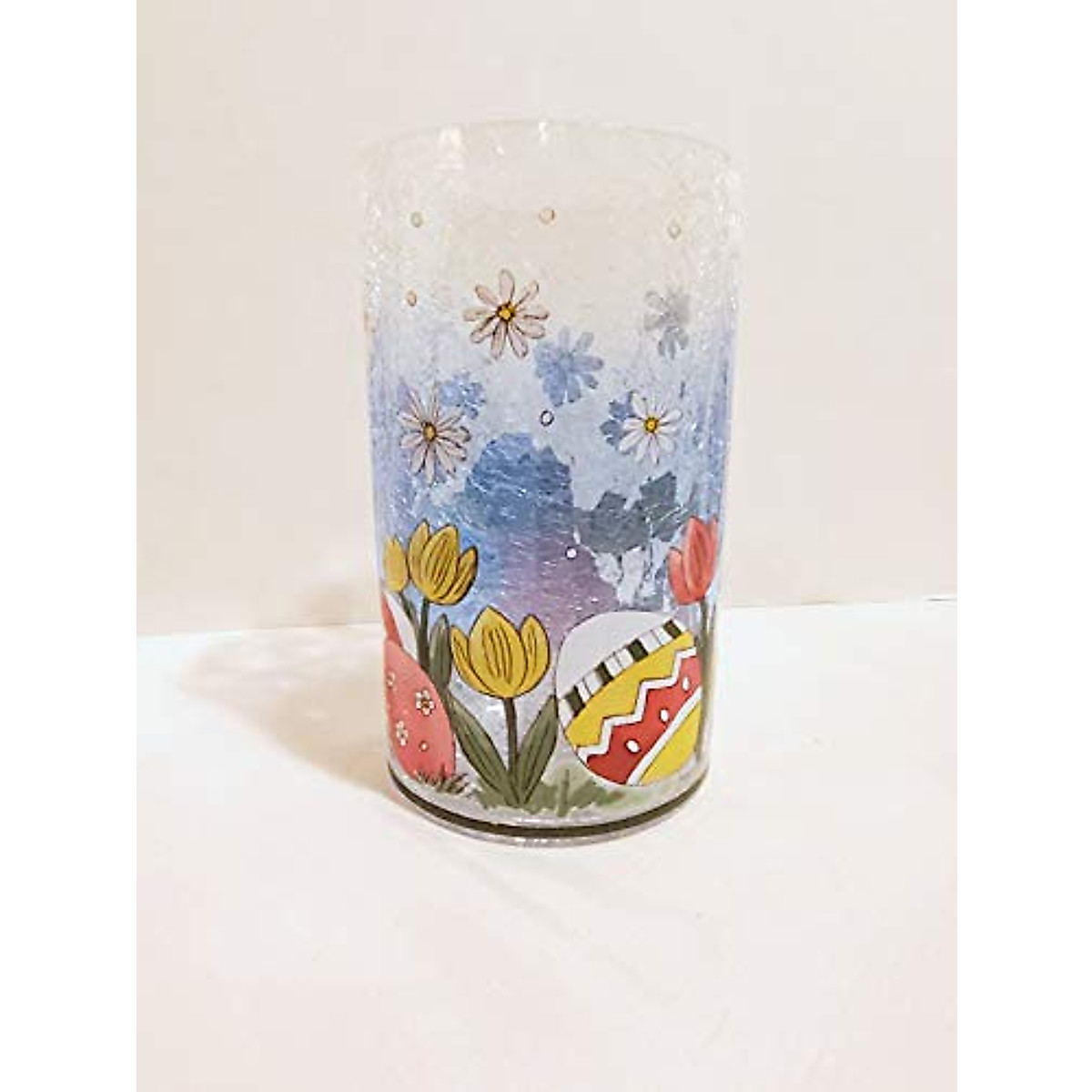 Yankee Candle New Easter Egg Tulip Flowers Crackle Jar Candle Holder Spring Accent