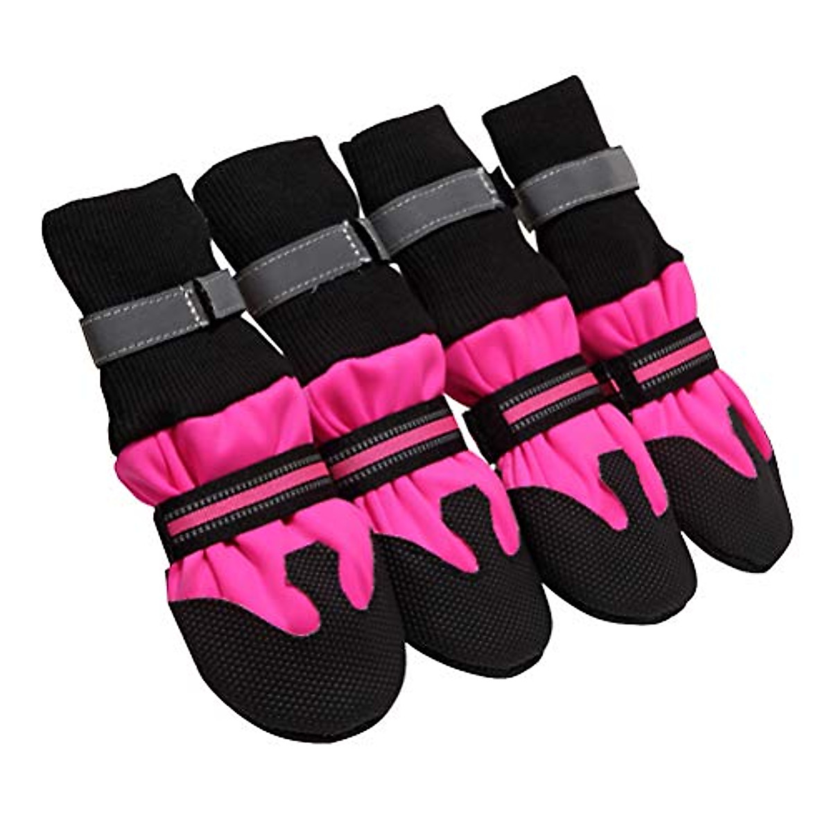 UKCOCO Pet Accessories 1 Set Pet Dog Warm Shoes Stylish Outdoor Dog Boots Anti- Slip Pet Dog Walking Shoes Comfortable Pet Dog Boots Cool Pet Dog Shoes for Autumn Winter Wearing Rosy Size S