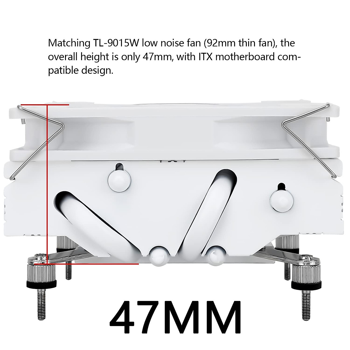 Thermalright AXP90-X47 White Low Profile CPU Cooler, with 92mm TL-9015W Slim PWM Fan, ITX CPU Cooler, AGHP Technology, 47mm Height,for AMD AM4 AM5/Intel 1150/1151/1155/1156/1200(AXP90 X47 White)