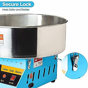 GOLADA 1080W Commercial Cotton Candy Machine Electric Cotton Candy Floss Maker - 110V for the Perfect Party Favor for Birthdays, School function, or Social Events. (Blue)