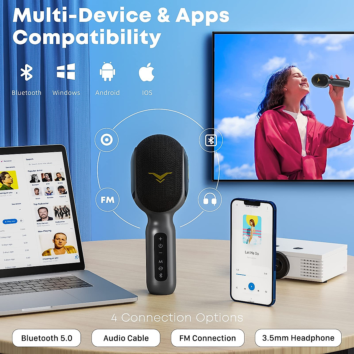 Stage SingFree Karaoke Microphones Metal Gray and Metal Red