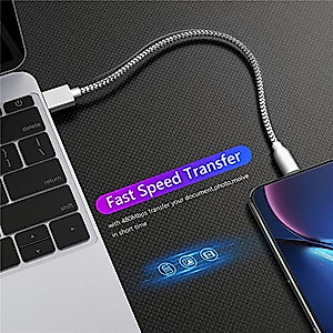 iPhone Fast Charger Cable Apple MFi Certified 5Pack White[3/3/6/6/10FT] Long Lightning Charging Nylon Braided High Speed Sync USB Cable Compatible iPhone 14/13/12/11 Pro Max/XS MAX/XR/XS/8/7/Plus/iPad