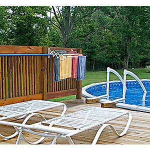 Smartsome Space Saver Fold Away Racks: Stainless Steel Wall Mounted Laundry Drying Rack, Easy to Install - 8 34" Rods, Total: 22.5 Linear Ft, 60 lb Capacity- Indoor and Outdoor Use