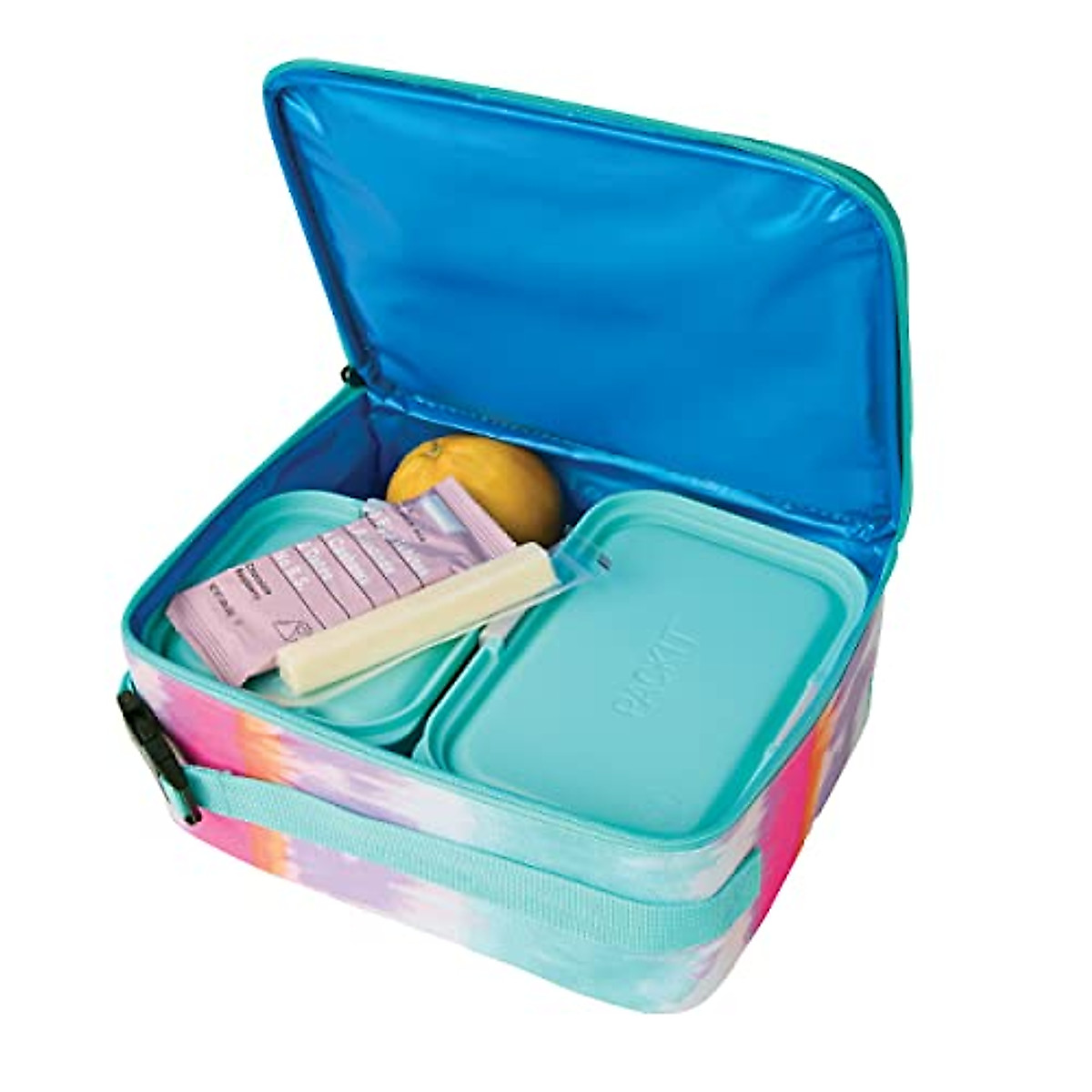 PackIt Freezable Classic Lunch Box (Tie Dye Sorbet) and Snack Box Bundle