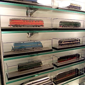 Yamix HO Scale Train Display Case Showcase Dustproof Display Box for 1/18 Scale Model Train