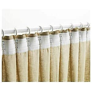 Curtain Tape with Hooks. Perfect for Ceiling Track System or rods with Curtain Rings (100" Tape, 20 Hooks)