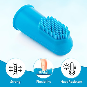 BOSHEL Oral Care Dog Toothbrush Set - 2 Long Handled Double Sided Toothbrushes + 9 Baby Finger Toothbrushes for Dogs & Cats Teeth Cleaning - Oral Care Kit for All Pet Breeds Keeps Teeth & Gums Healthy