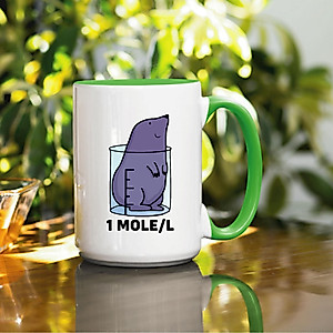 Chemistry Chemist Student Science Teacher 1 mole 11oz 15oz Inner Color Accent Mug