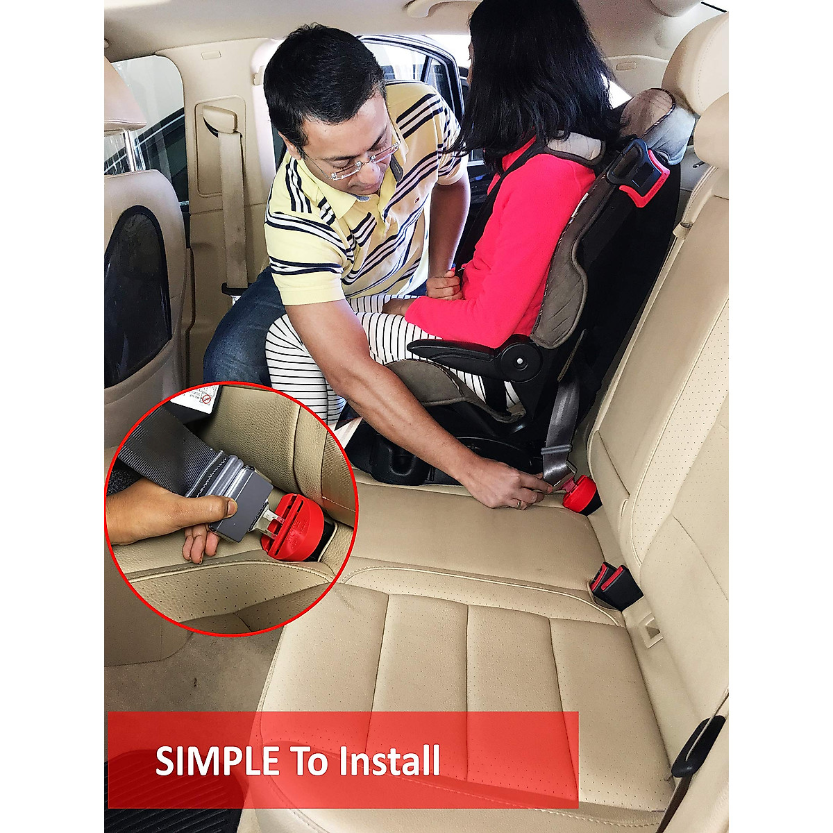 Eztotz BuckleShield - Seat Belt Lock Cover - Prevents Kids from Unbuckling Seat Belt Buckle & Booster Seat - Premium Heavy Duty ABS Plastic & Universal Fit - Childproof Seatbelt Lock Car Accessories