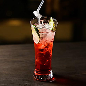 ALINK 200 PCS Flexible Clear Plastic Extendable Drinking Straws, Extra Long Disposable Bendy Party Fancy Straws