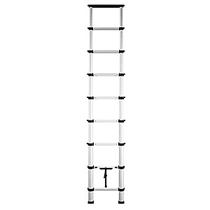 COSCO SmartClose 8.5-ft Telescopic Ladder, 300 lb. Weight Capacity, ANSI Type 1A Rating (Aluminum), 12 ft Reach Height