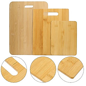 UPKOCH 3pcs Bamboo Cutting Boards Set Rectangle Wood Cutting Board BBQ Chopping Board Set Fruit Vegetable Cutting Tray for Kitchen Food Prep Carving Meat Cheese