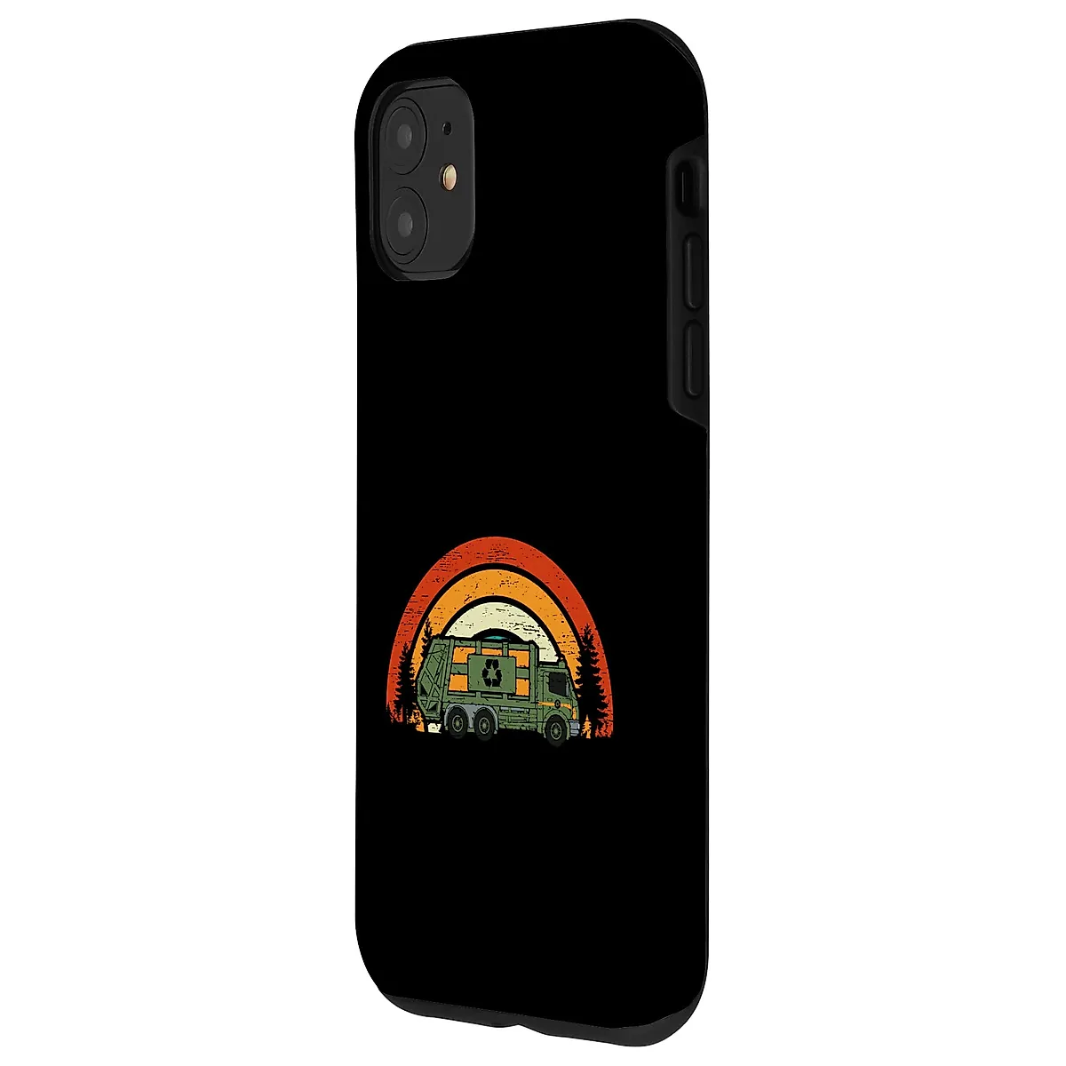 iPhone 11 Retro Garbage Truck Waste Can Trash Collector Case