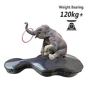 WUQIMUSC Lightweight Carbon Fiber Cello Case 4/4 Full Size, Hard Shell with Wheels, Backpack Straps & Padded Handles, 3.8kg, Durable Stylish Design for Musicians (Black)