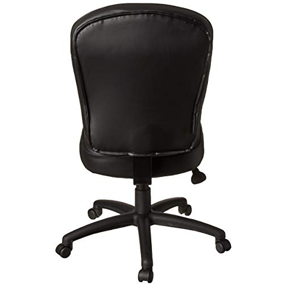 Boss Office Products Leather Adjustable Task Chair Without Arms, Black, B563