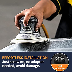 Pomsare 5 Inch Upgraded Hook and Loop Backing Pad with 80PCS Sanding Discs, Angle Grinder Attachments with 5/8-11, Drill Sanding Pad for Wood Sanding Polishing(40/60/80/120/180/240/320/600 Grit)