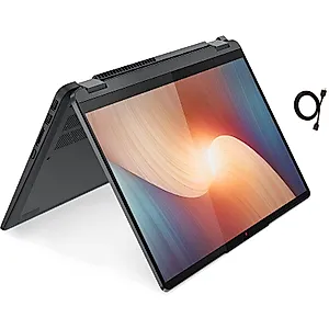 LENOVO 2023 Flex 5 14" FHD IPS Touchscreen Premium 2-in-1 Laptop, AMD 6-core Ryzen 5 5500U Upto 4.0GHz, 16GB RAM, 512GB PCIe SSD, Backlit Keyboard, Fingerprint, Windows 11 Home + HDMI Cable, Gray
