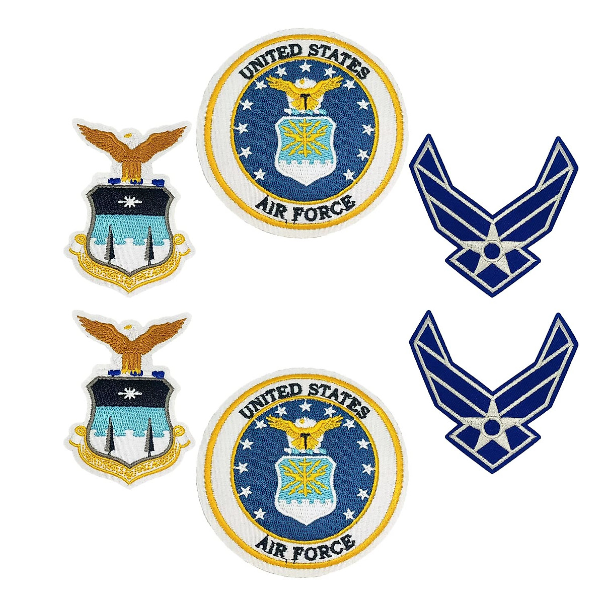 Lovezzr 6Pcs United States Air Force Logo Iron On Sew On High-end Embroidered Patch Set for Jackets Backpacks Jeans and Clothes