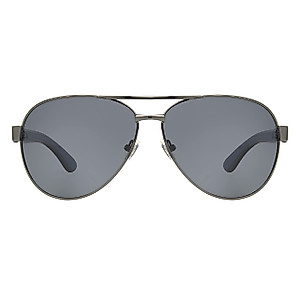 Dockers Men's Bo Sunglasses Polarized Aviator, Gunmetal, 54mm