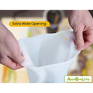 Revolutionize Sous Vide Cooking with AppleKoreLiving Sous Vide Reusable Silicone Bags | Set of 2 Large BPA Free Bags | Thinner and More Flexible than other Reusable Vacuum Seal Bags