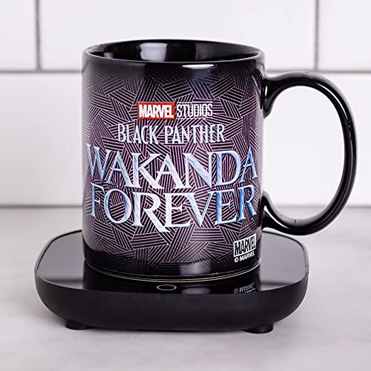 Uncanny Brands Black Panther Wakanda Forever Mug Warmer with Mug – Keeps Your Favorite Beverage Warm - Auto Shut On/Off