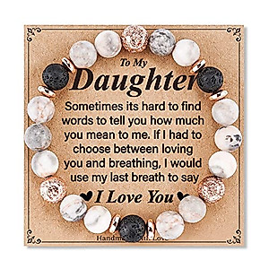 M MOOHAM Lava Rock Bracelets for Women, Gifts for Daughter Beaded Bracelets for Women Bracelets for Daughter Gifts Valentines Day Gifts for Daughter Valentines Day Gifts for Girls