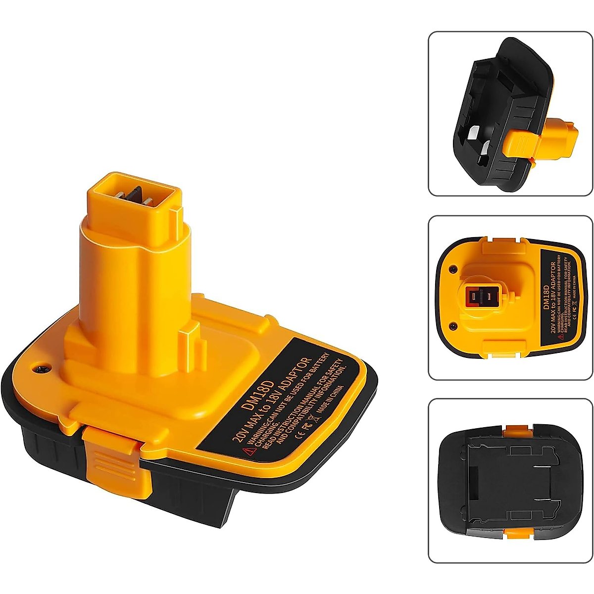 Battery Adapter DM18D with USB,Compatible with Dewalt 18V Tools.Convert for DeWalt 20V & for Milwaukee M18 Lithium Battery to NiCad & NiMh Battery Tools (1 Pack)