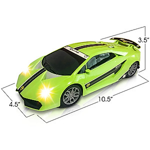 ArtCreativity Green Racer Car with Lights and Sounds, Light-Up Push n Go Racer Car for Kids, LED Headlights and Engine Sound, Best Birthday Gift for Boys, Girls, Toddlers Ages 3+
