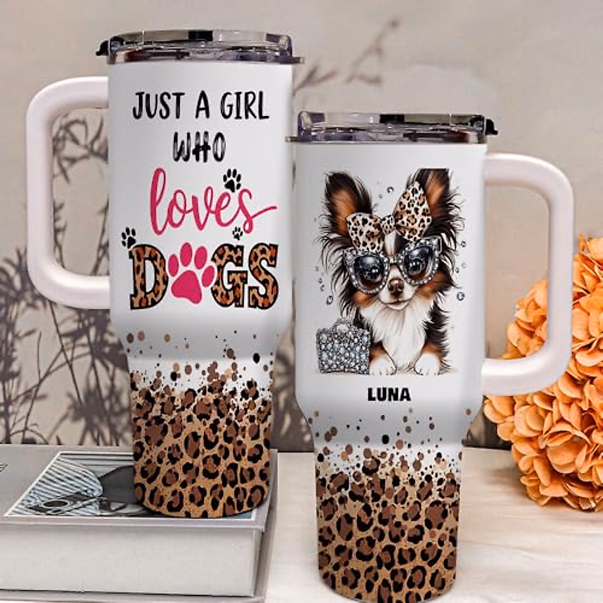 Personalized Dog Tumbler with Border Collie Dog’s Name – Custom Travel Coffee Cup 40oz, Travel Coffee Cup, Gift for Mother's day, Father's day, Christmas kcFKU6