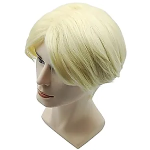 FESTIVAL PARTY Blonde Super Star Short Wig, for Men and Women, Heat Resistant Fiber Synthetic, Costume Halloween Cosplay and Party